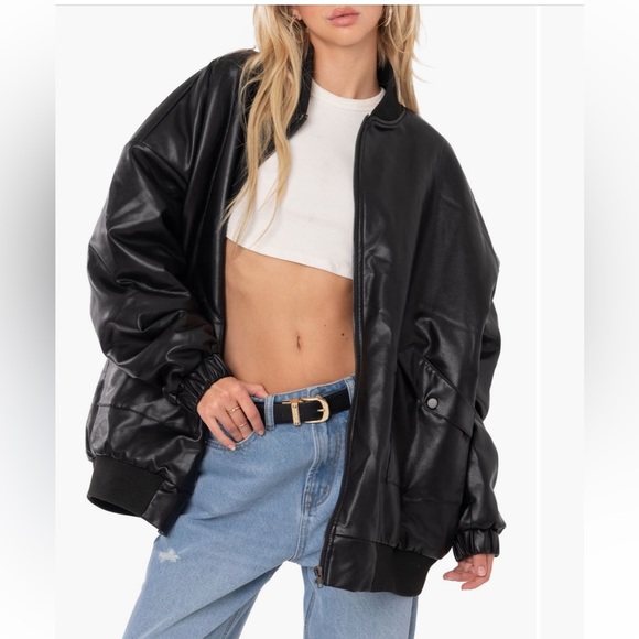 Edikted | Jackets & Coats | Edikted Leather Bomber | Poshmark